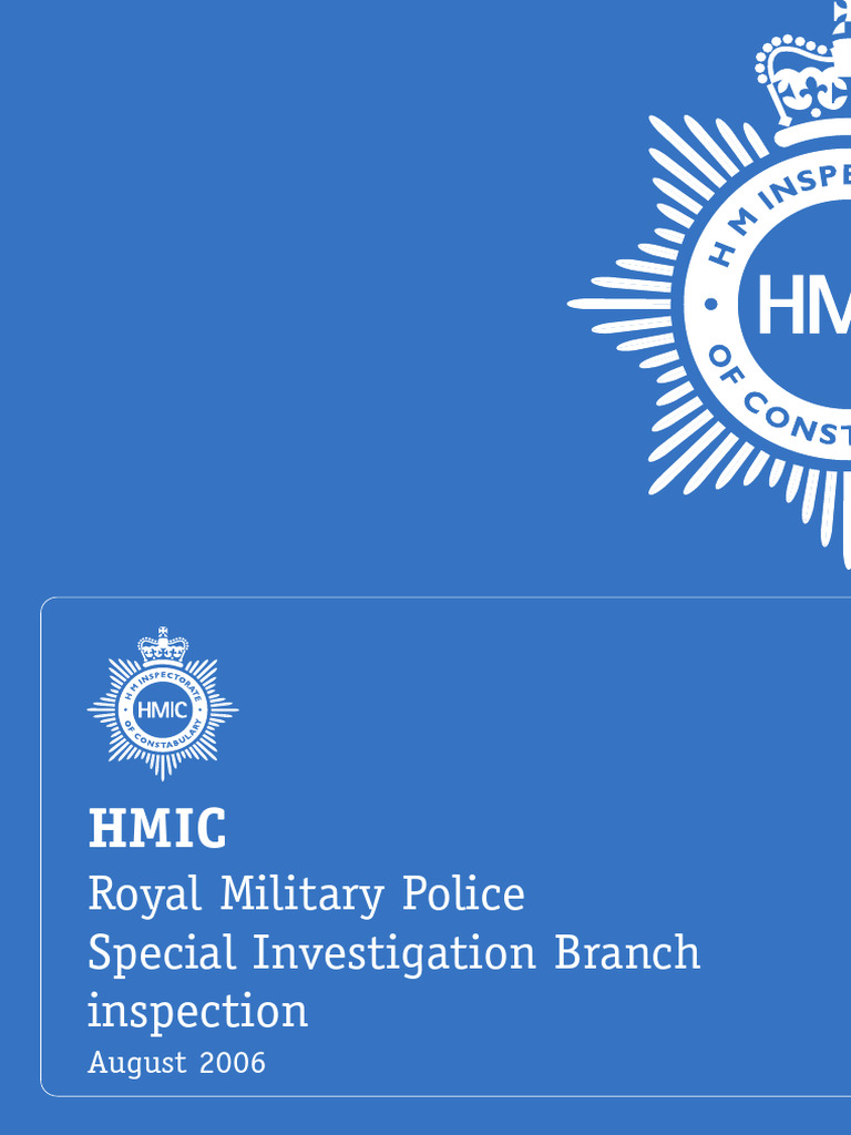 Royal Military Police Special Investigations Branch 20060730 | PDF ...