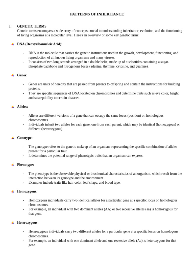 Cell and Molecular Biology-PATTERNS OF INHERITANCE | PDF | Dominance (Genetics) | Genotype
