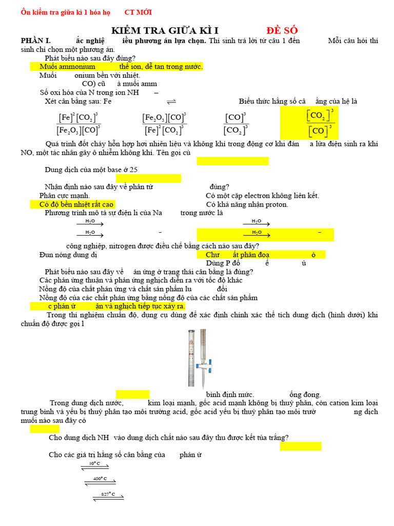 10 de On KTGK 1 Hoa 11 Nam 2024-2025. Da. Tlchuan - 2024 - 2025 | PDF