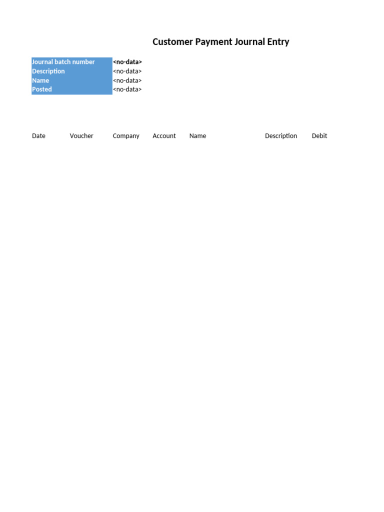 Customer Payment Journal Entry | PDF