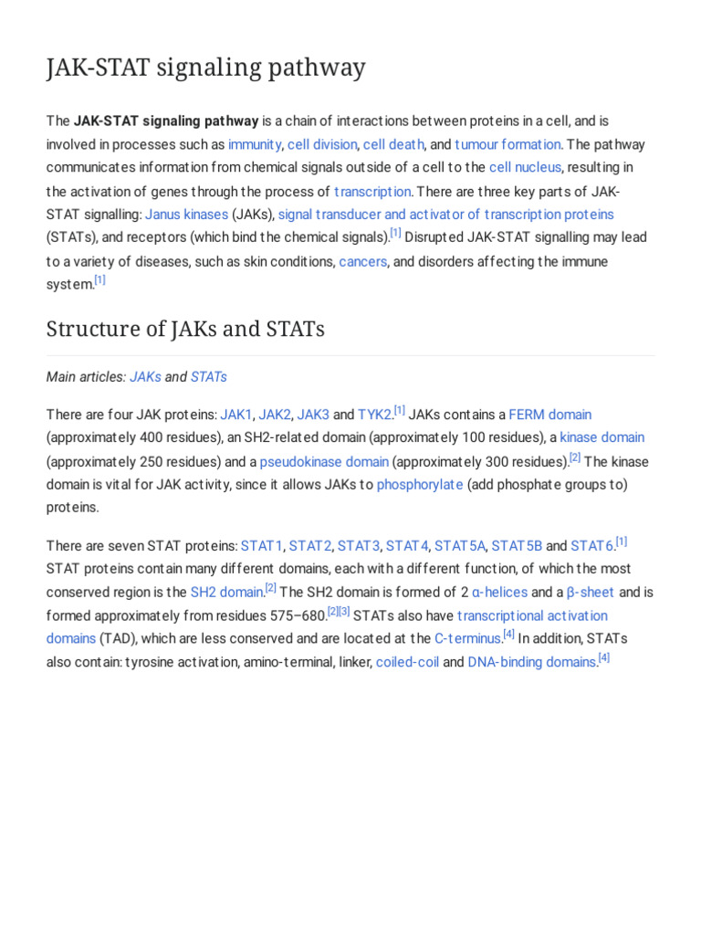 JAK-STAT Signaling Pathway - Wikipedia | PDF | Biological Processes ...