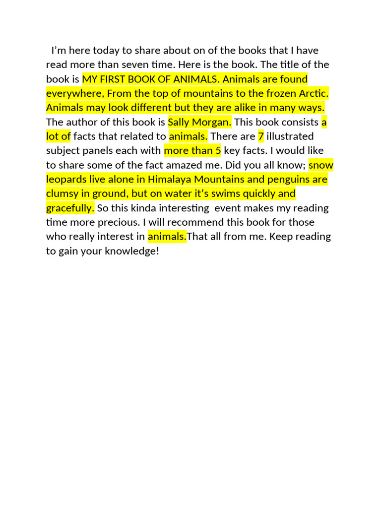 My First Book of Animals | PDF