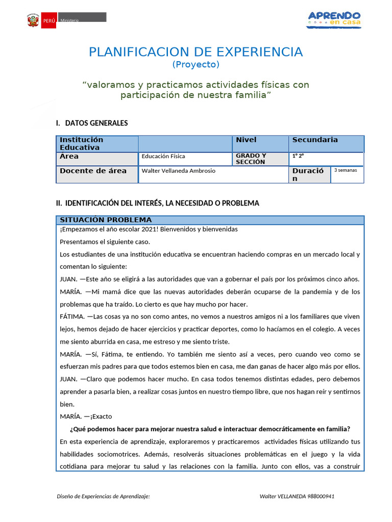 Planificacion de Exp. 1°2° | PDF | Aprendizaje | Enseñando