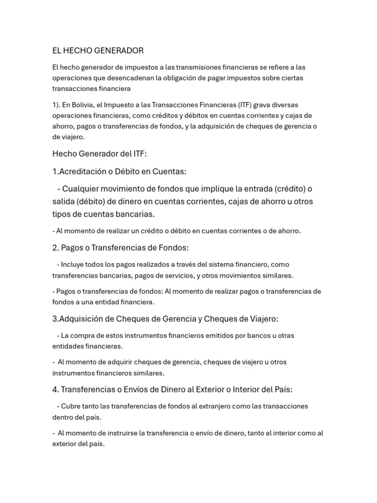 Hecho Generador | PDF