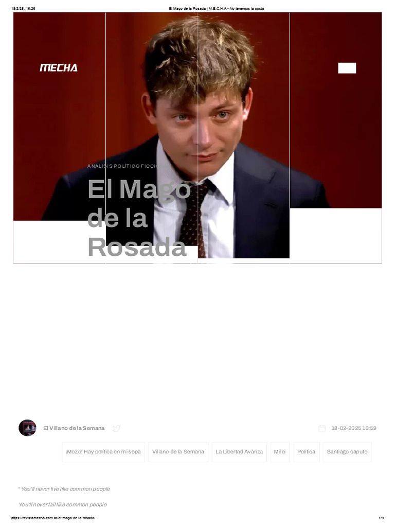 El Mago de La Rosada - M.E.C.H.A - No Tenemos La Posta | PDF