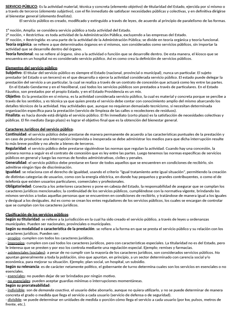Definición y Características del Servicio Público | PDF | Impuestos ...