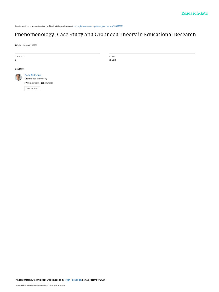 Phenomenology Case Study and Grounded Theory in Educational Research ...