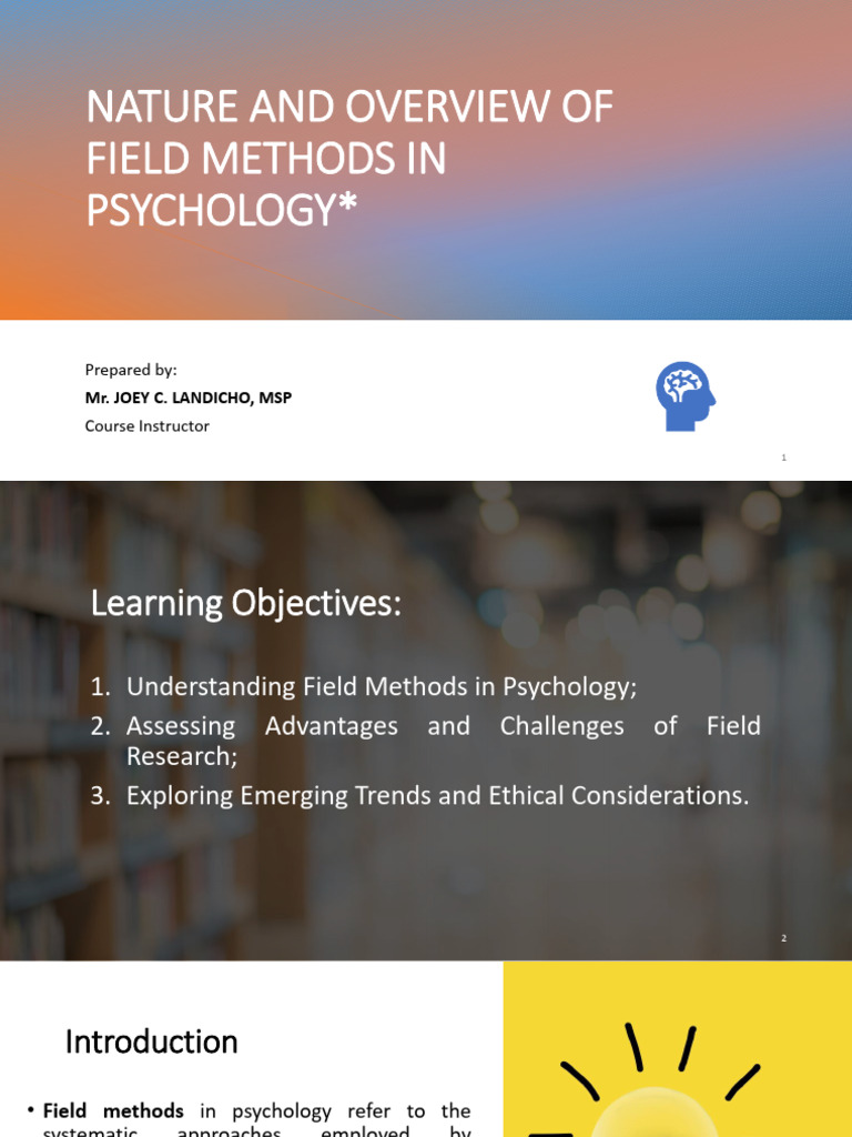 FMIP2 Nature Overview of Field Methods in Psychology | PDF | Psychology ...