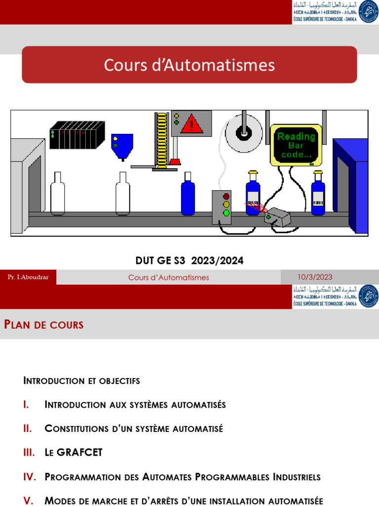 Cours Automatisme Partie 1 | PDF | Capteur | Interaction humain-ordinateur