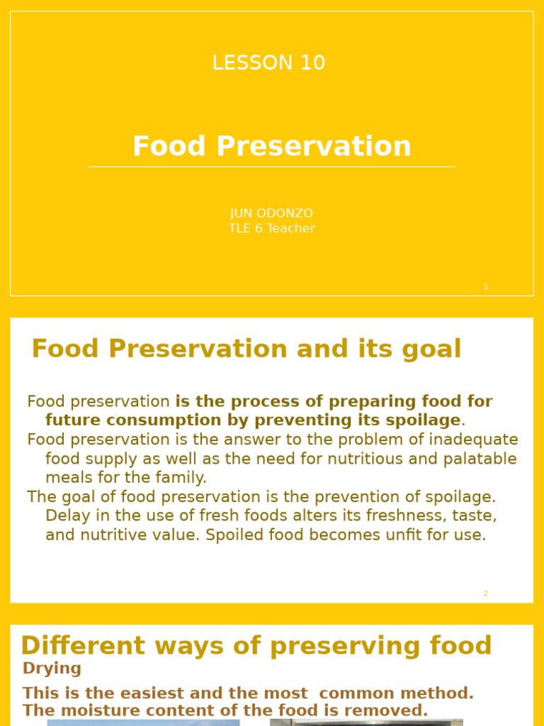 Grade 6 HE-LESSON-10-Food-Preservation | PDF | Food Preservation | Foods