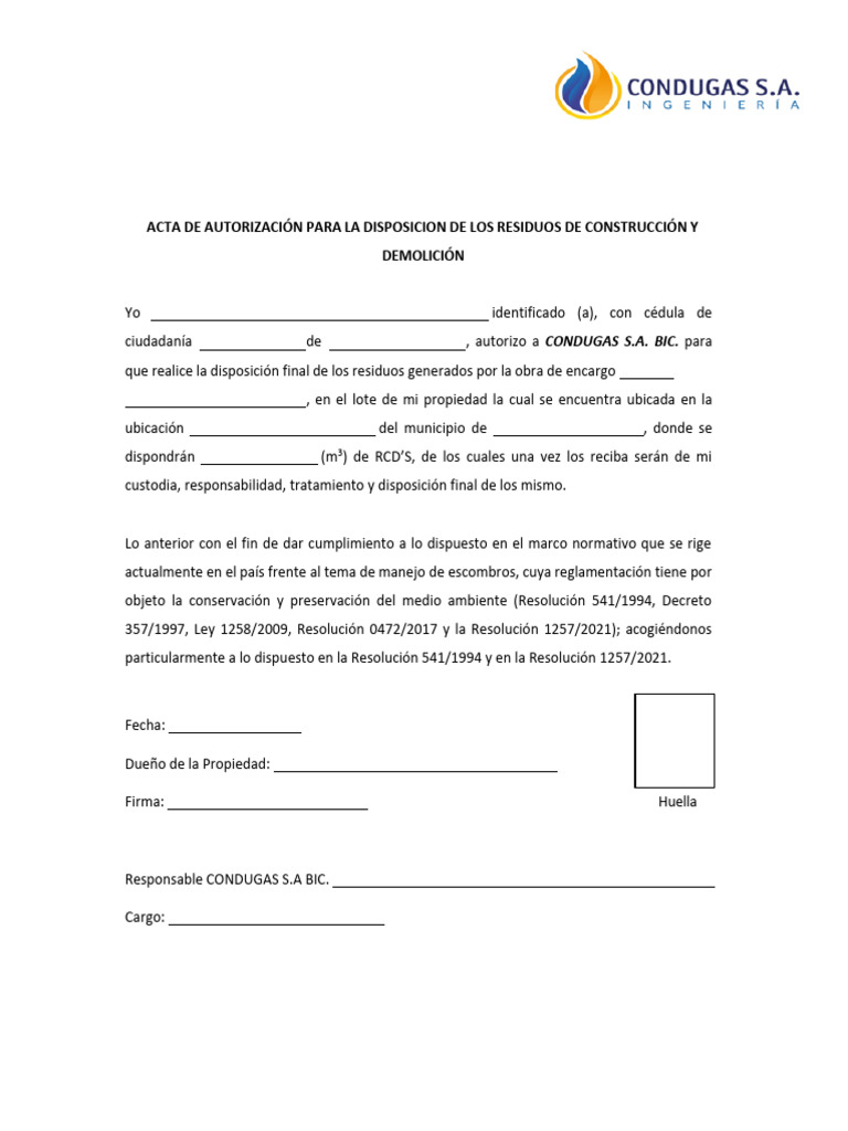 Autorizacion RCD | PDF