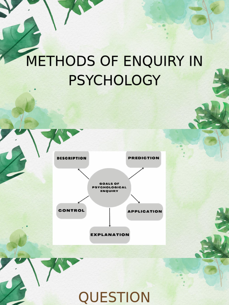 Methods of Enquiry in Psychology | PDF