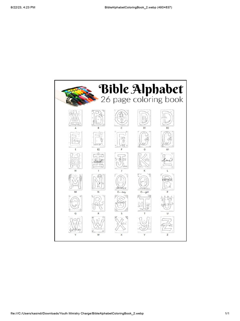 Bible Alphabet Coloring Book Image | PDF