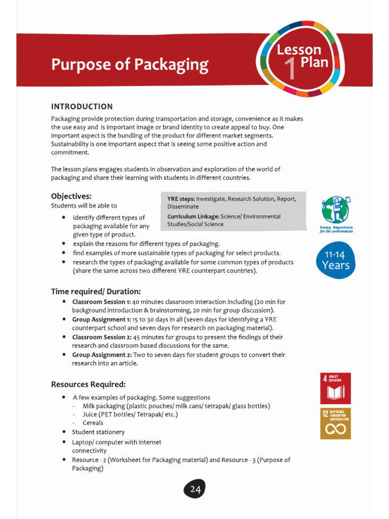 Packaging Purpose of Packaging | PDF