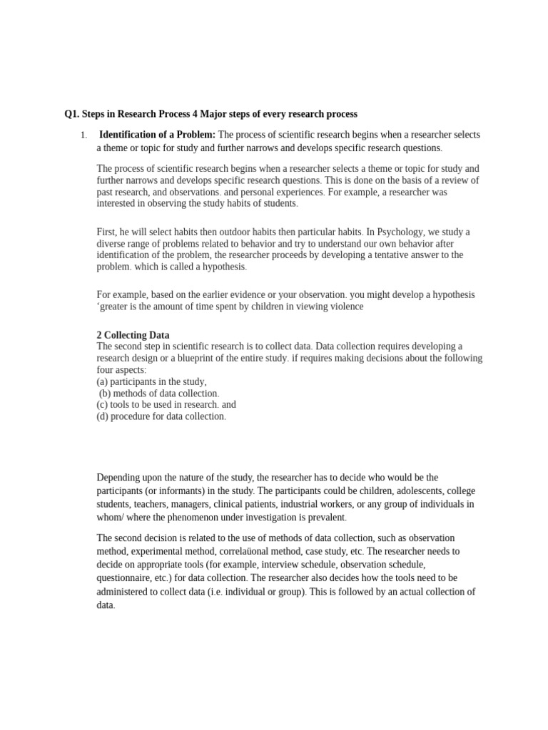 Research Process: 4 Essential Steps | PDF | Methodology | Data