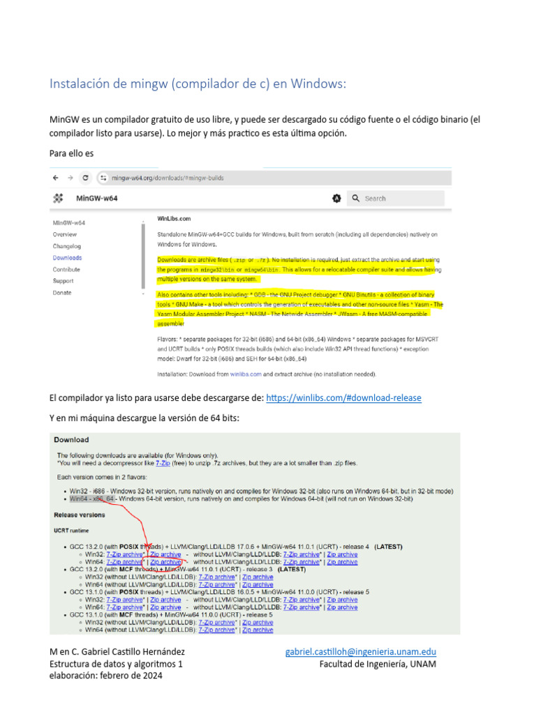 Instalación de mingw | PDF