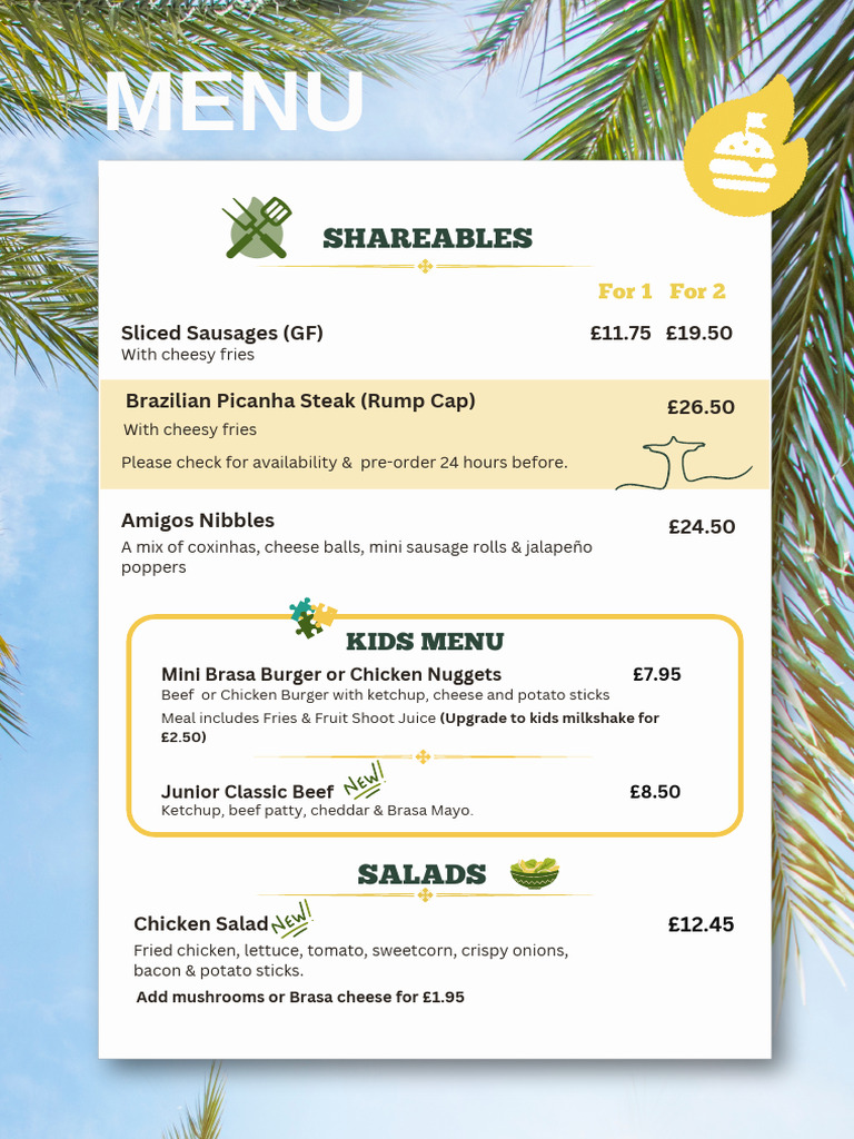 Shareables: Kids Menu | PDF | Hamburgers | Foods