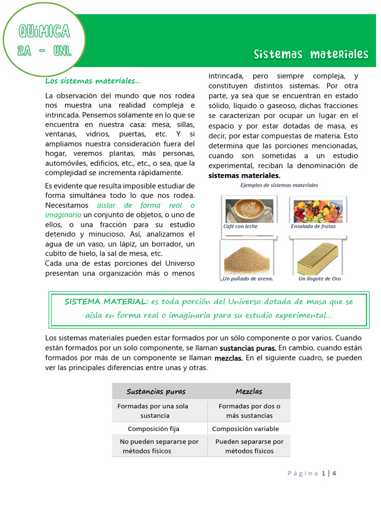 Los Sistemas Materiales | PDF | Coloide | Mezcla