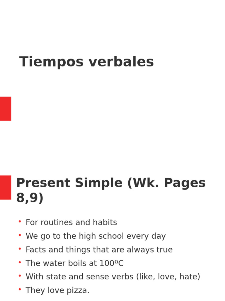 Verb Tenses Guide: Present, Past, Continuous | PDF | Syntax | Grammar