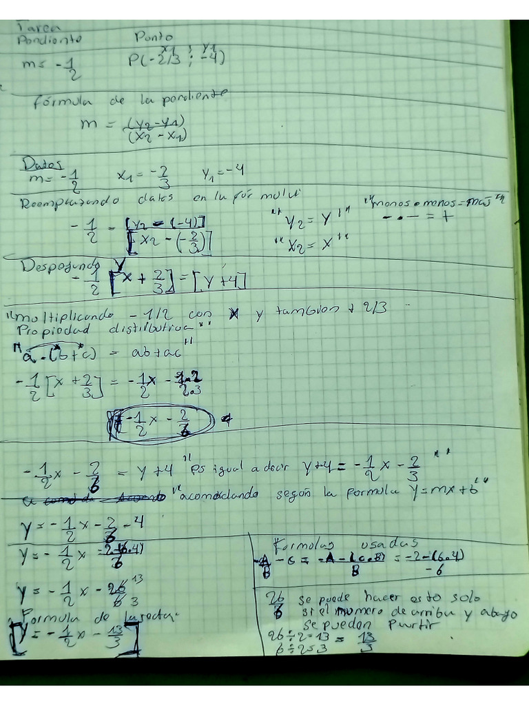 Ejercicios de La Recta y Pendiente | PDF