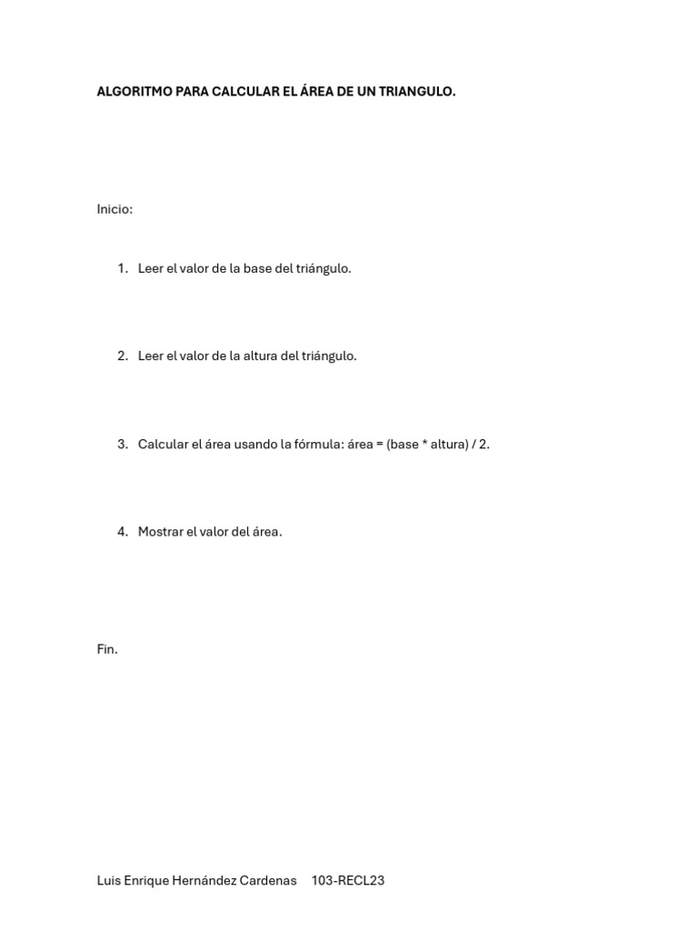 Algoritmo Diagrama Triangulo | PDF