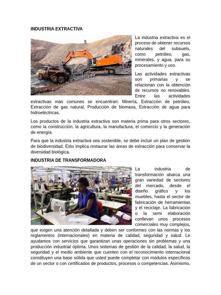 Industria Extractiva y Sostenibilidad | PDF | Minería | Economias