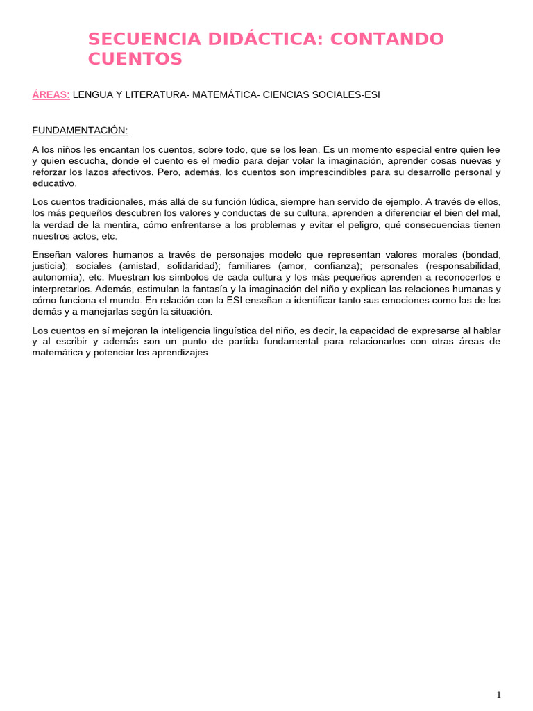 SECUENCIA 2° CUENTOS TRADICIONALES | PDF | Sopa | Cocinando