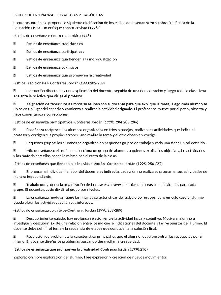 Estilos De Enseñanza Participativos Pdf Enseñando Maestros