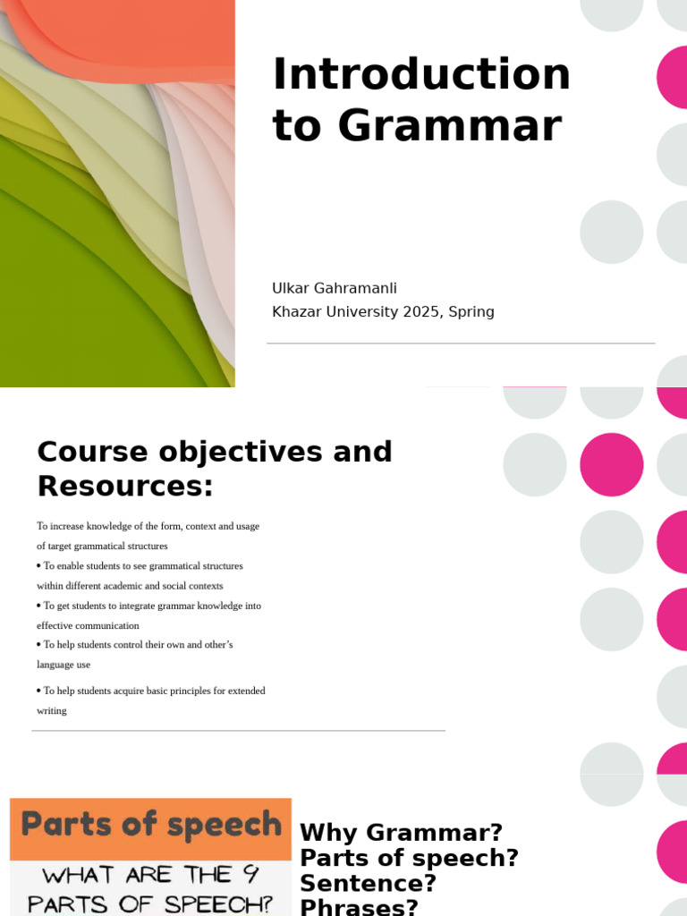 Introduction To Grammar | PDF