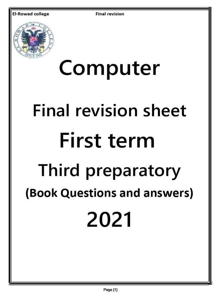 Revision 3prep First Term | PDF | Algorithms | Software Engineering