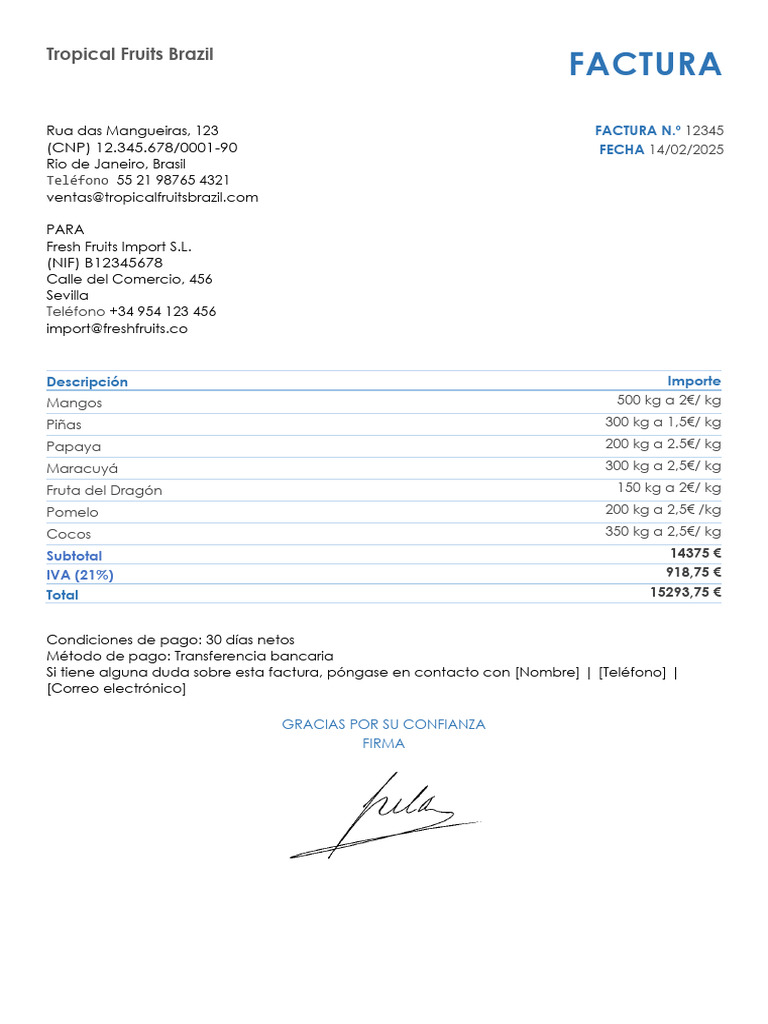 Factura de Servicio | PDF