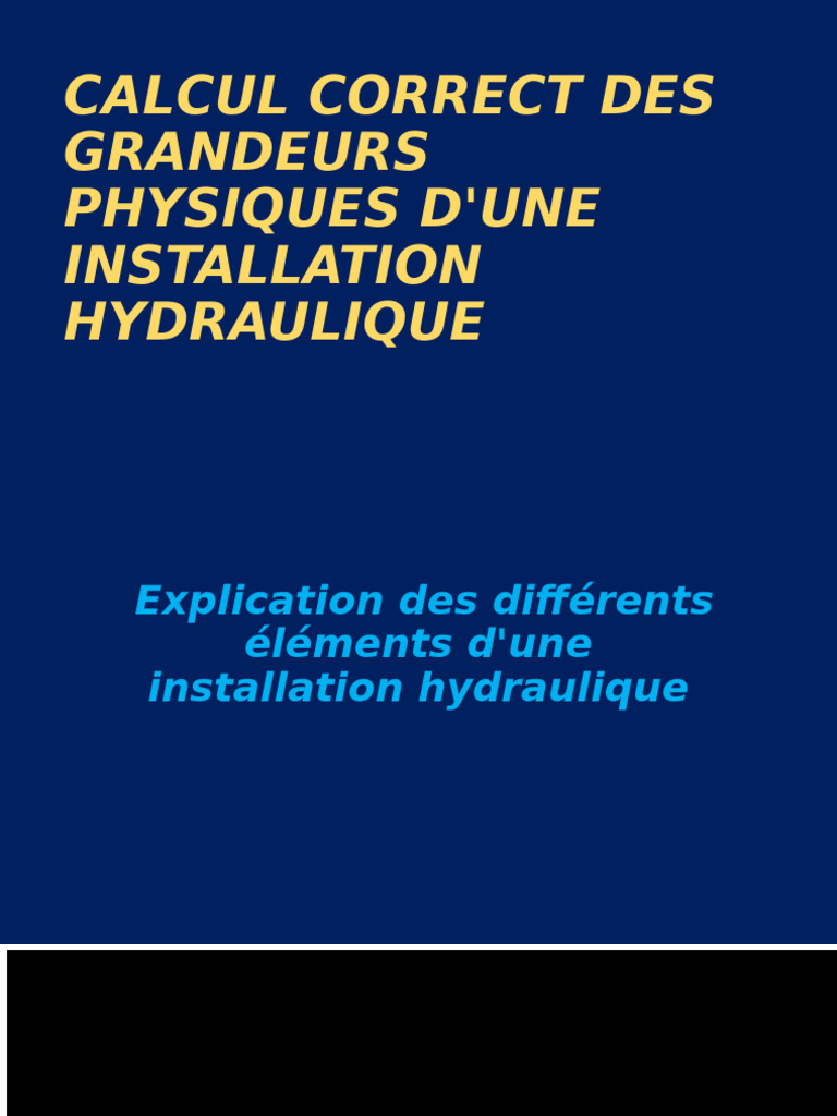 Explication des différents éléments d'une installation hydraulique | PDF | Pression | Hydraulique