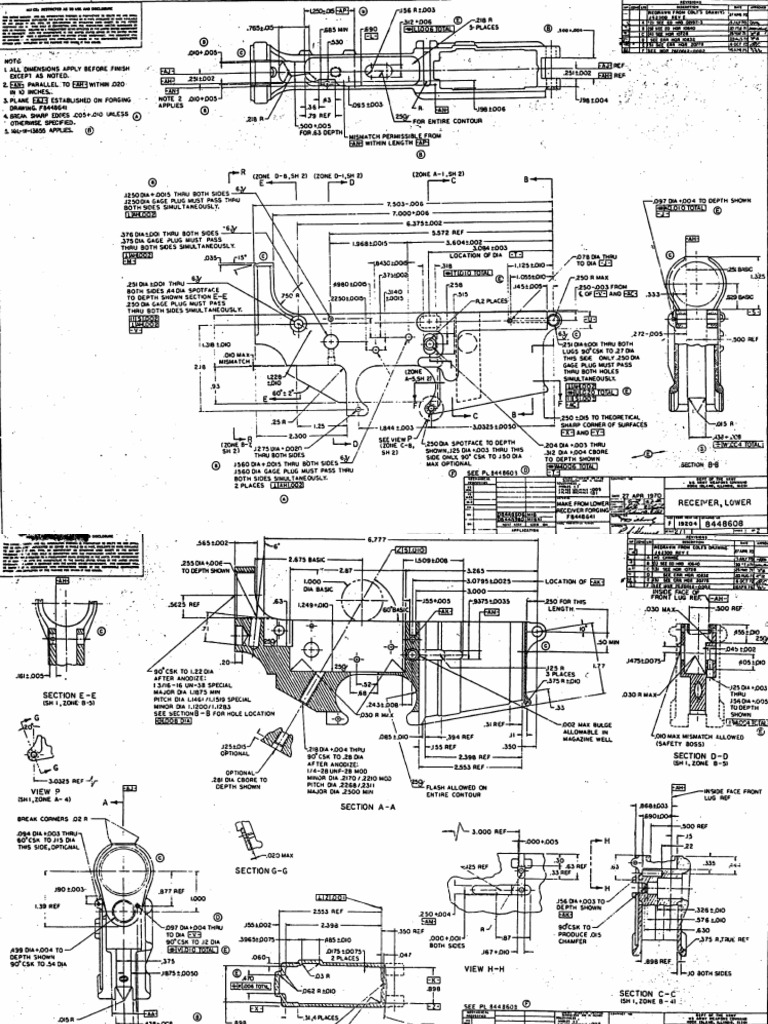 M16 Receiver Ordnance Blueprints | PDF