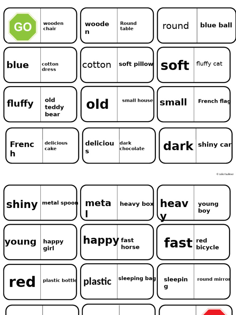 Ordering Adjectives Games | PDF