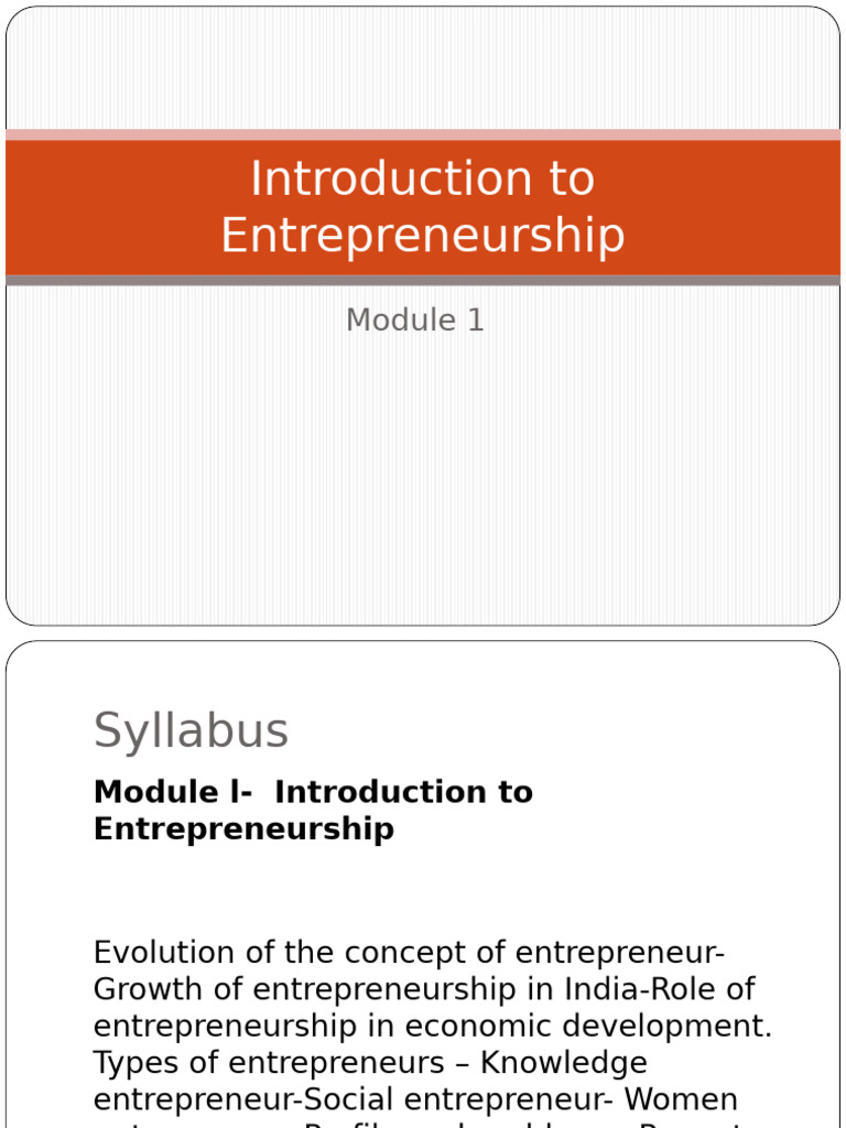 EDP - Module1 | PDF | Entrepreneurship | Innovation