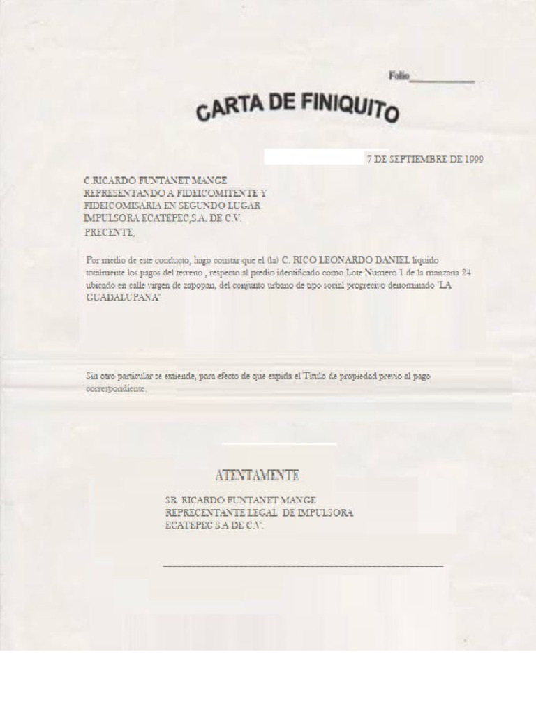 Carta Finiquito | PDF