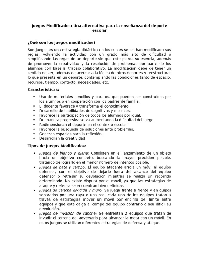 Juegos Modificados | PDF