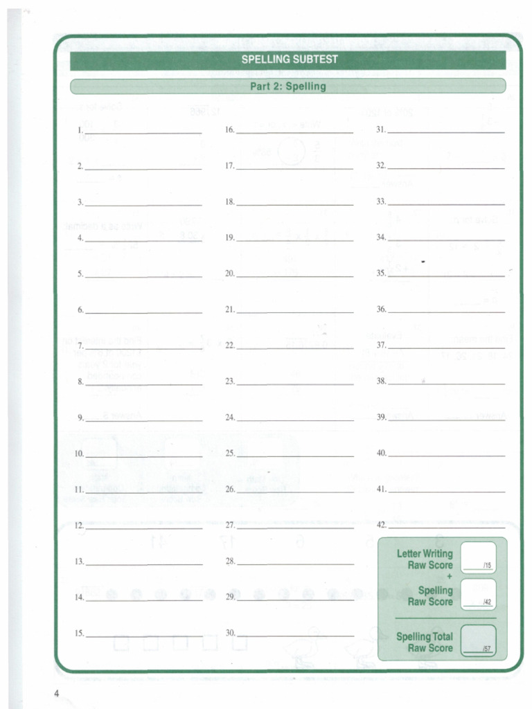 Wrat Dictation Answer Sheet | PDF
