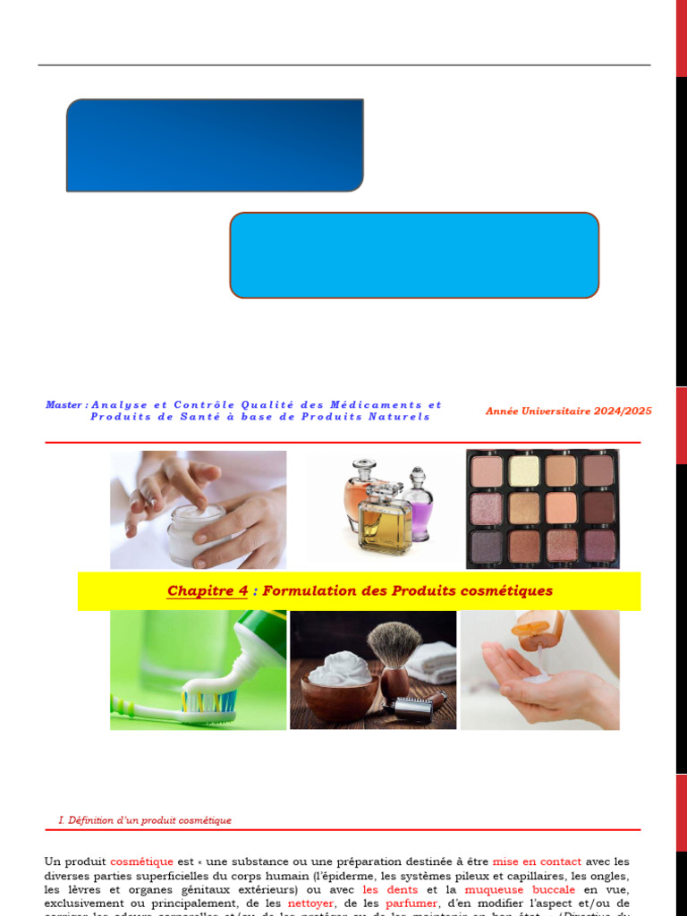 Formulation des Produits Cosmétiques | PDF | Émulsion | Cosmétique