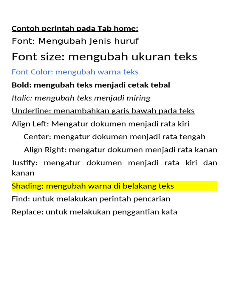 Perintah Utama pada Tab Home | PDF