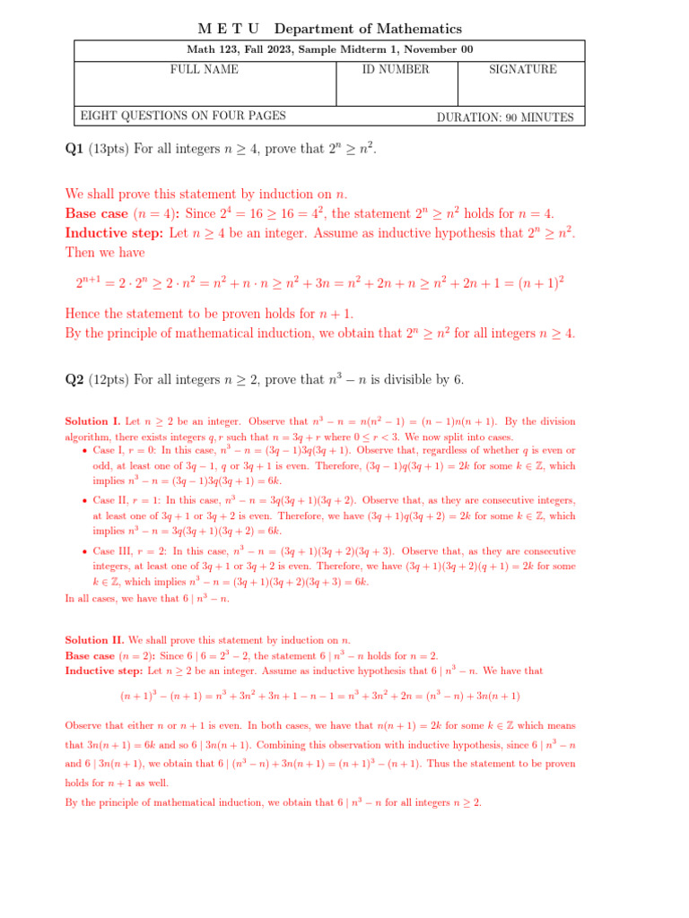 Math 123 Fall 2023 Midterm 1 | PDF | Mathematics | Mathematical Logic