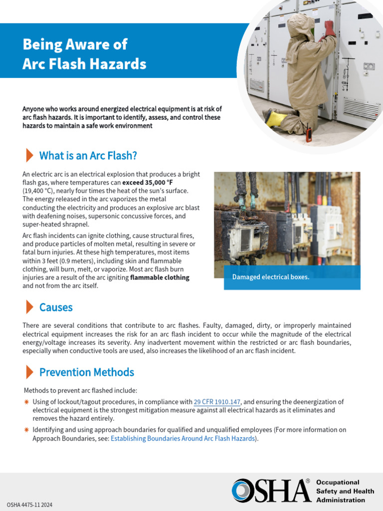 Being Aware of Arc Flash Hazards OSHA 1738133167 | PDF | Occupational ...