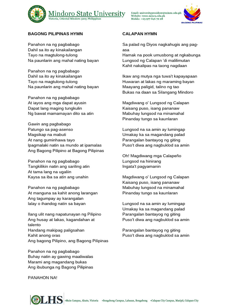 LHS Assembly Hymn Lyrics | PDF