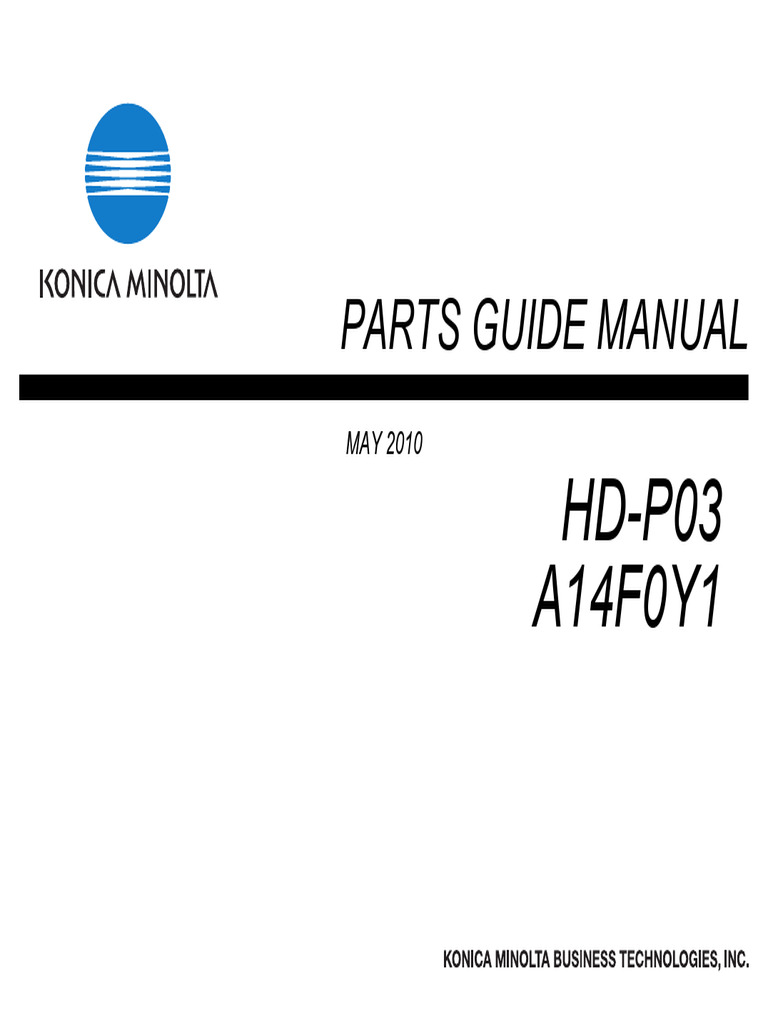 Parts Guide Manual: HD-P03 A14F0Y1 | PDF