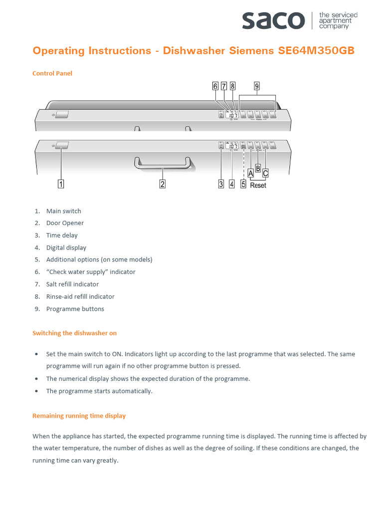 Siemens Lady Plus Dishwasher Guide | PDF | Dishwasher | Switch
