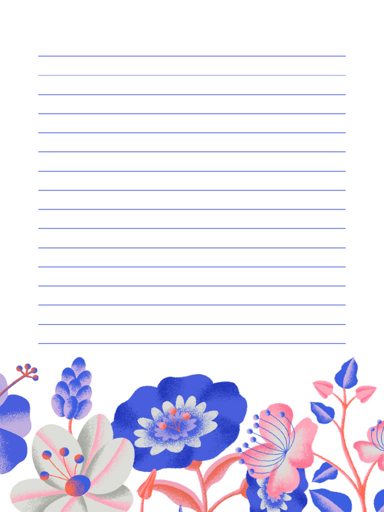 Papel de Carta A4 Floral Moderno | PDF