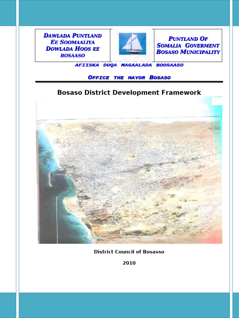 Bosaso District Development Framework - Translation 1st Draft | PDF | Schools | Somalia