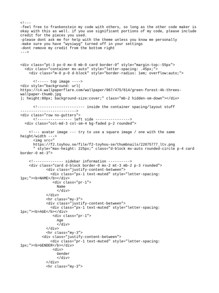 Toyhouse Theme Guidelines | PDF