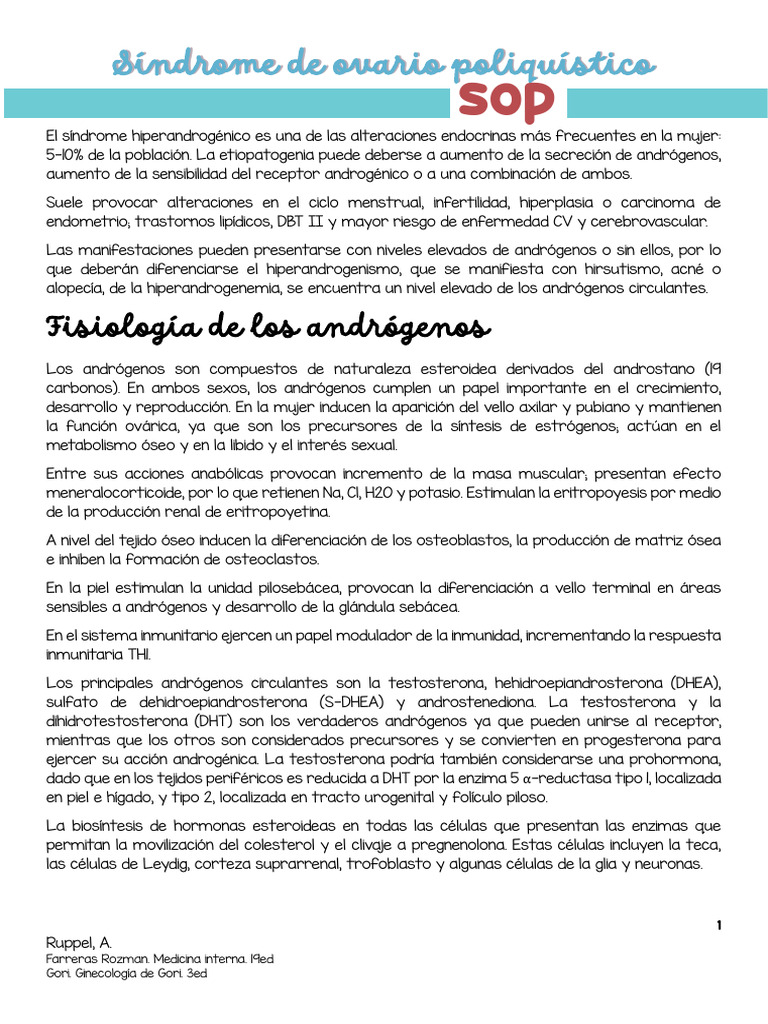 Resumen Sindrome Ovario Poliquistico (Sop) | PDF | Hormona luteinizante ...