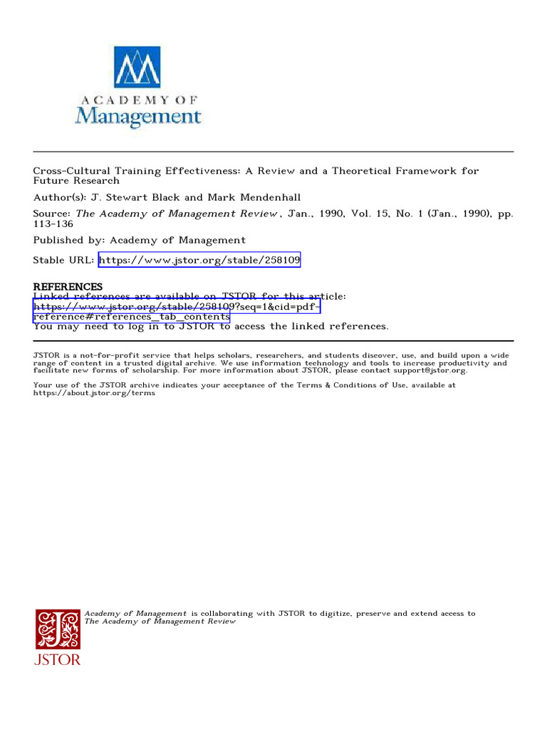 Black CrossCulturalTrainingEffectiveness 1990 | PDF | Psychological ...